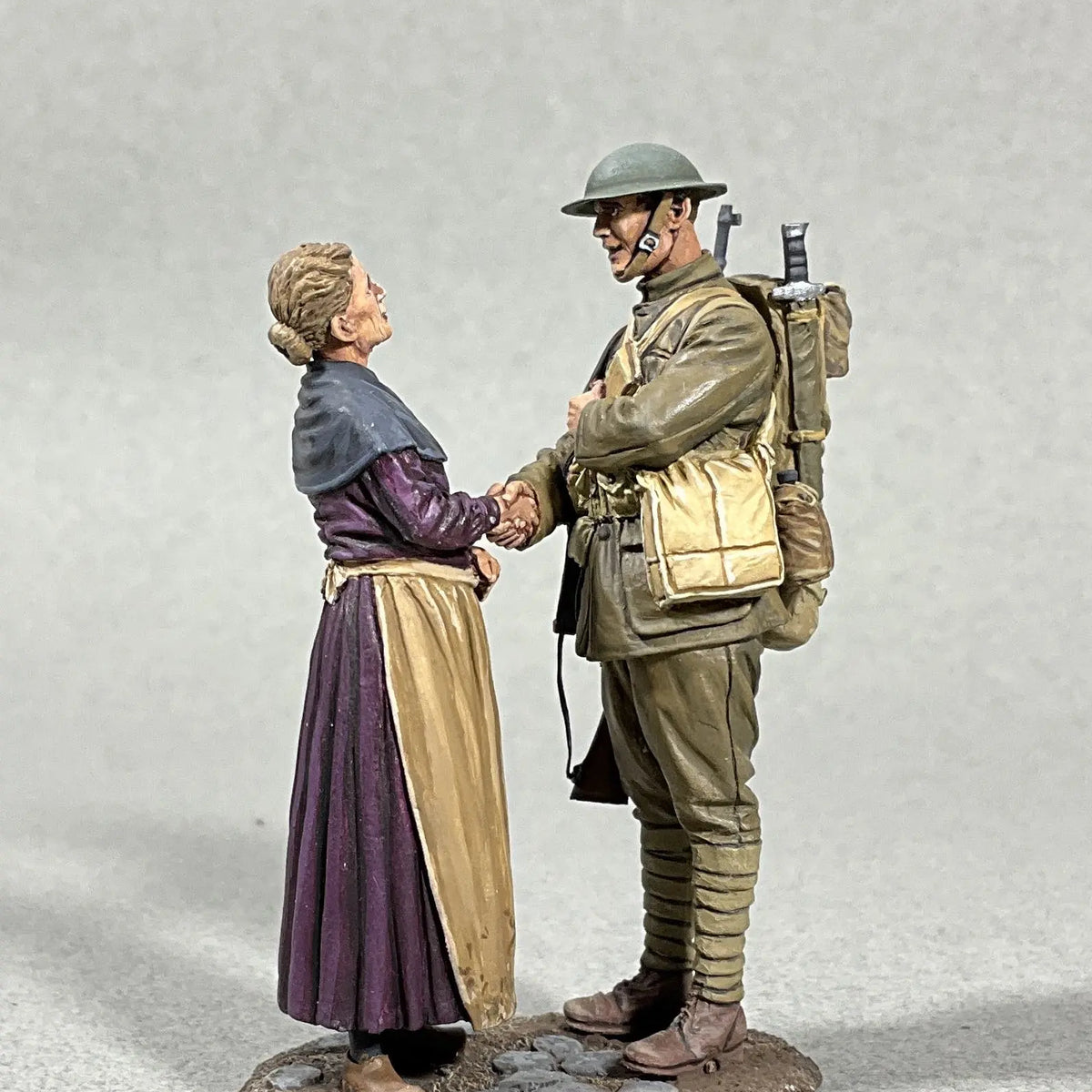 23129 - "Bless You" French Village Woman Greeting U.S. Infantry Doughb ...